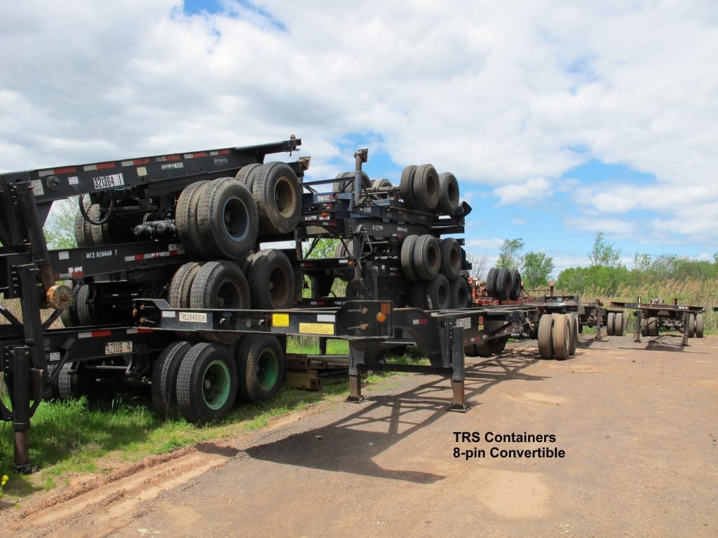 TRS sells rents + repairs 40ft standard and convertible 8-pin lock chassis