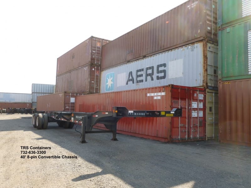 TRS sells rents + repairs 40ft standard and convertible 8-pin lock chassis